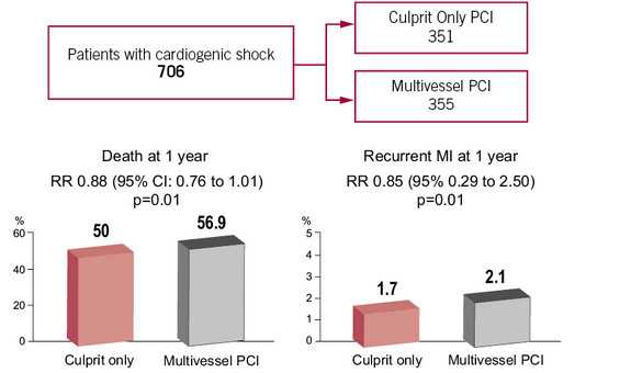 CULPRIT SHOCK (Late Outcomes): One-year outcomes after PCI strategies ...